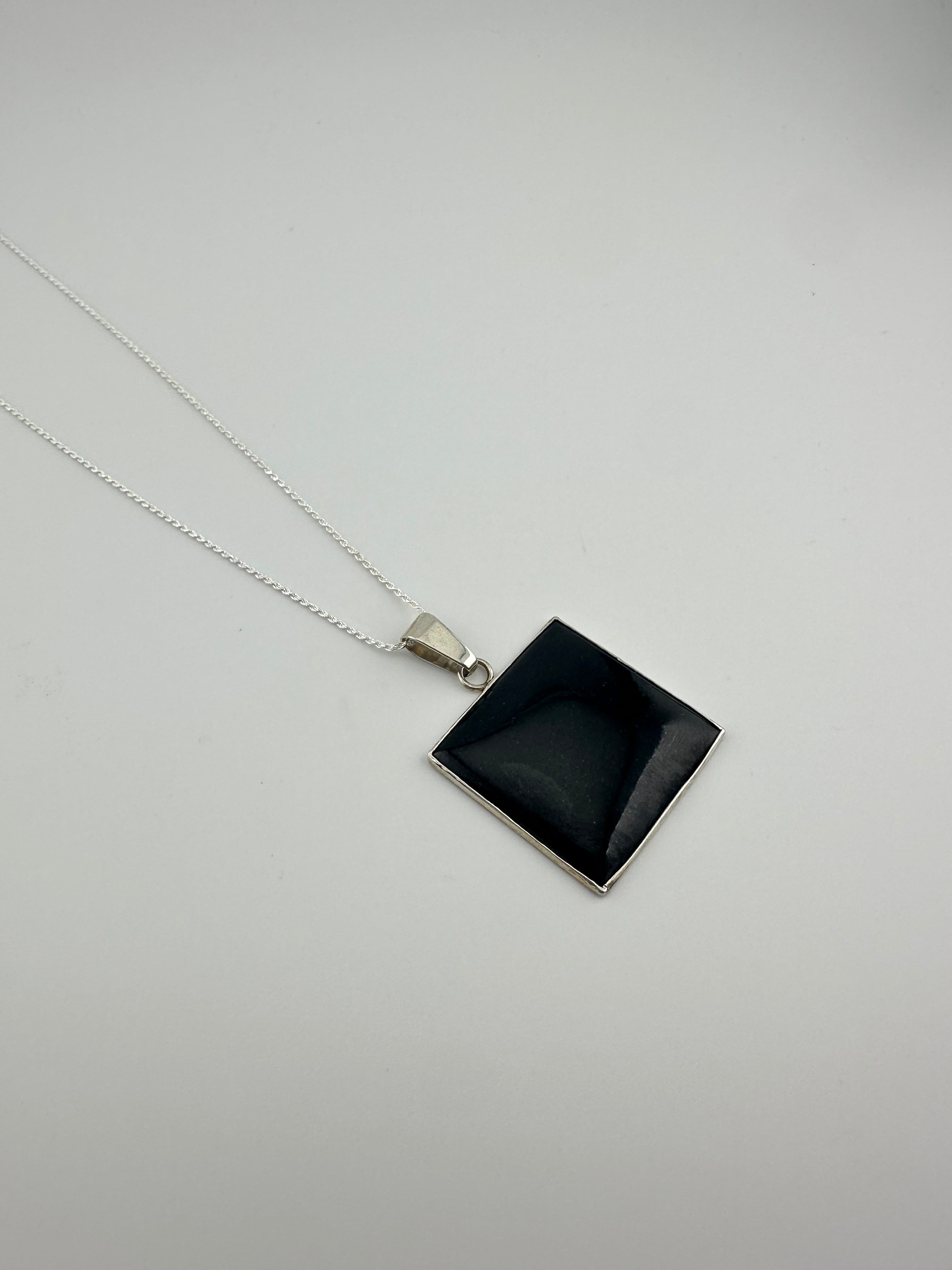 Black Jade square pendant – Jades and More